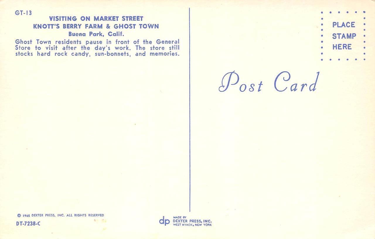 Market Street KNOTT'S BERRY FARM Ghost Town General Store 1965 Vintage ...