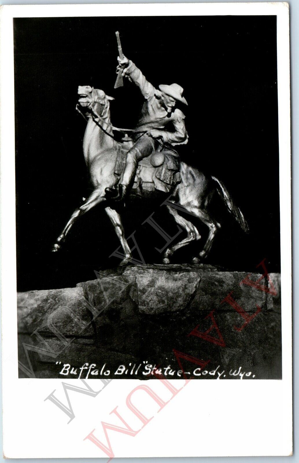 c1950s Cody, Wyo RPPC The Scout Buffalo Bill Statue Bronze Monument PC ...