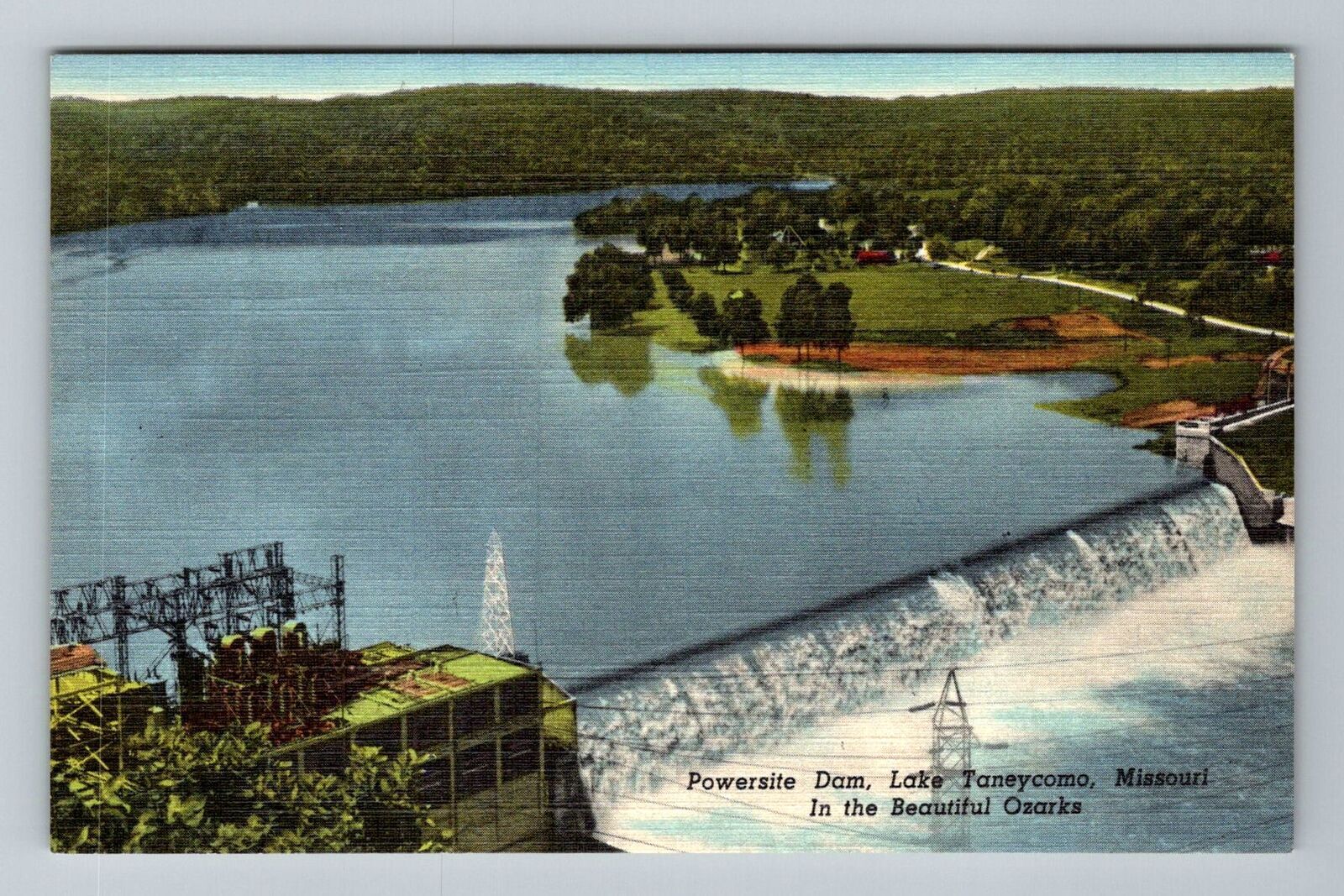 Lake Taneycomo MO-Missouri Powersite Dam Spillway Ozarks Vintage ...