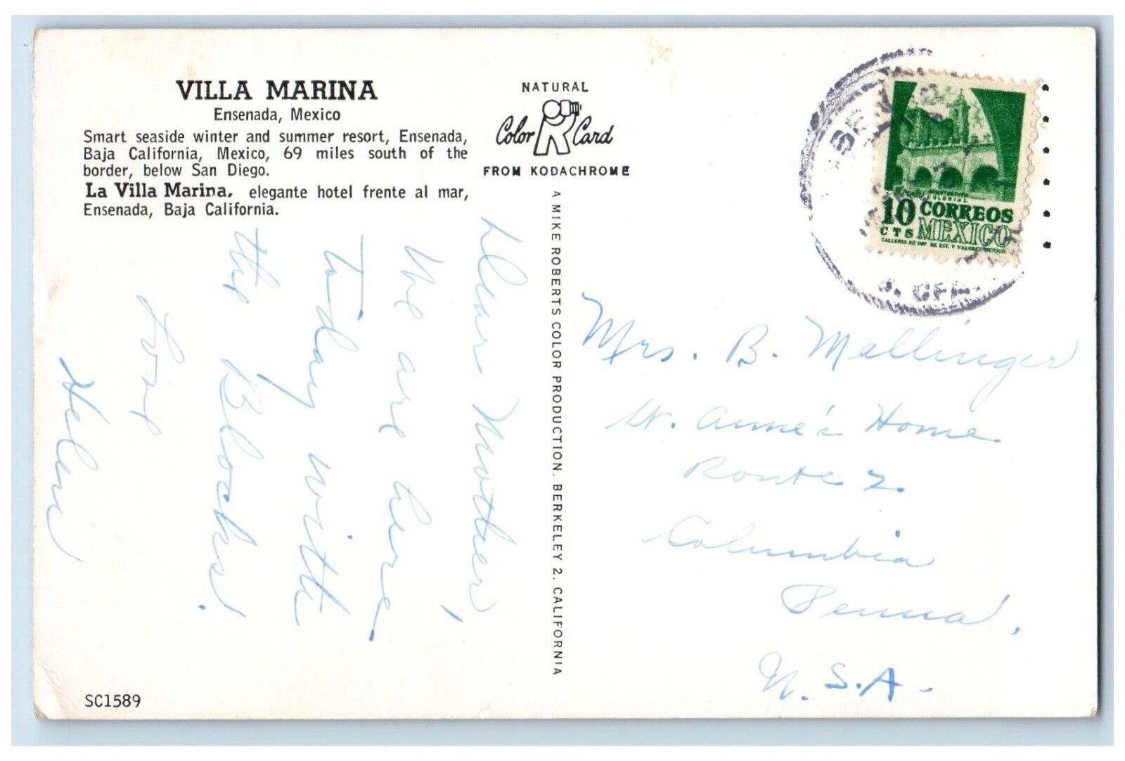 1960 Villa Marina Seaside Resort Ensenada Mexico Vintage Antique ...