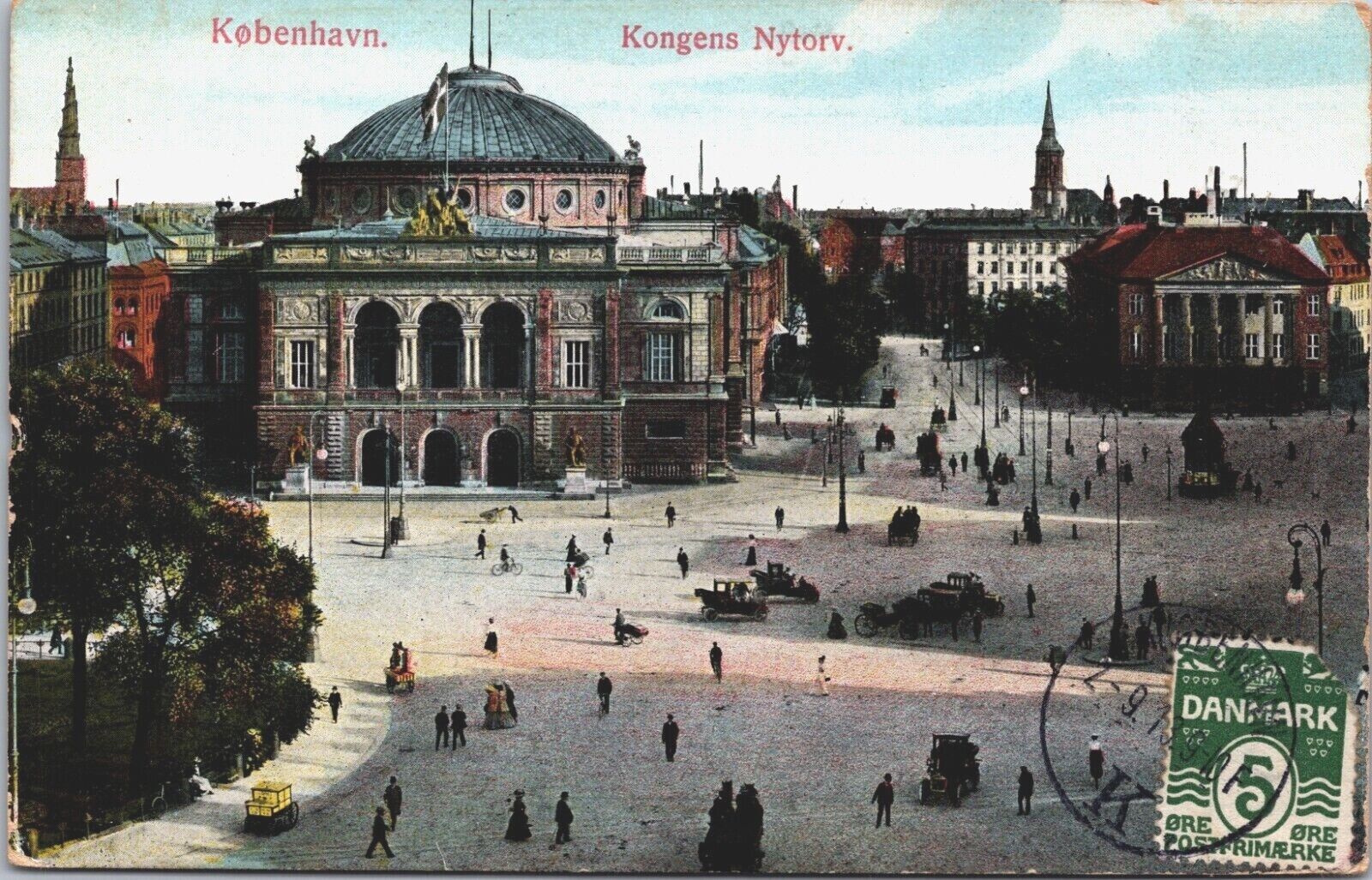 Denmark København Kongens Nytorv Copenhagen Vintage Postcard 09.12 ...