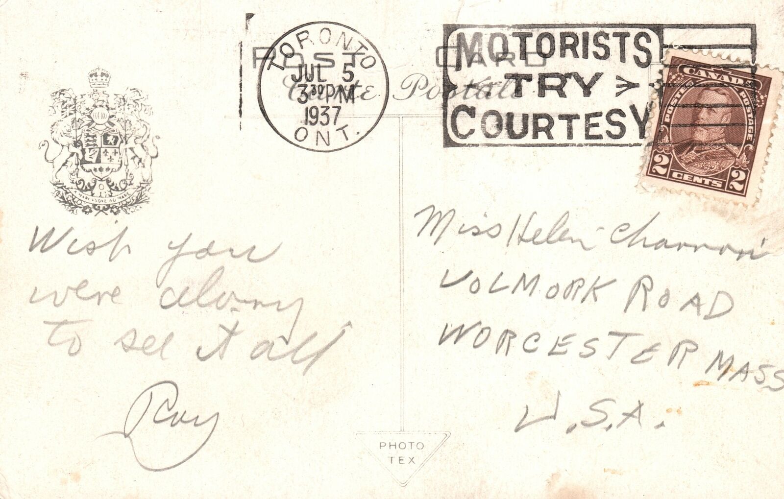 Vintage Postcard 1937 Main Building University of Toronto Ontario ...