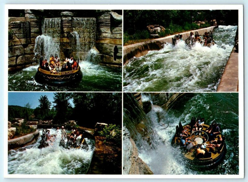 SIX FLAGS over MID AMERICA, MO~ Amusement Park THUNDER RIVER Ride 5"x7 ...
