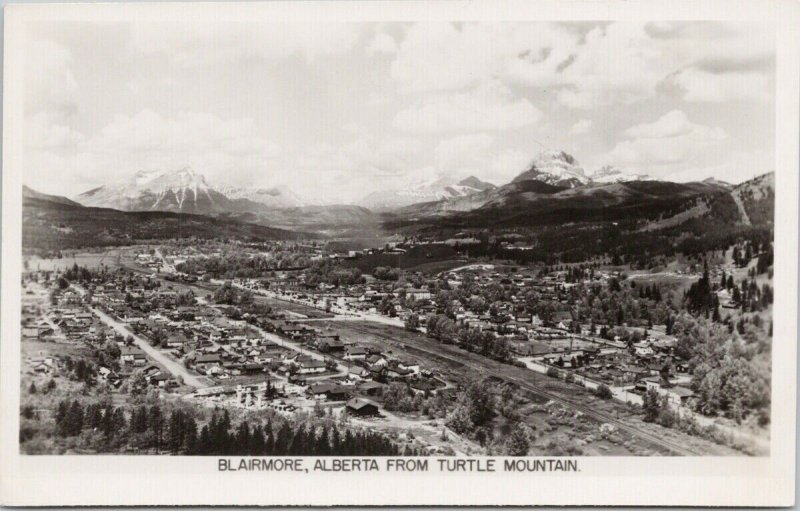 Blairmore Alberta from Turtle Mountain Town View Gowen Real Photo ...