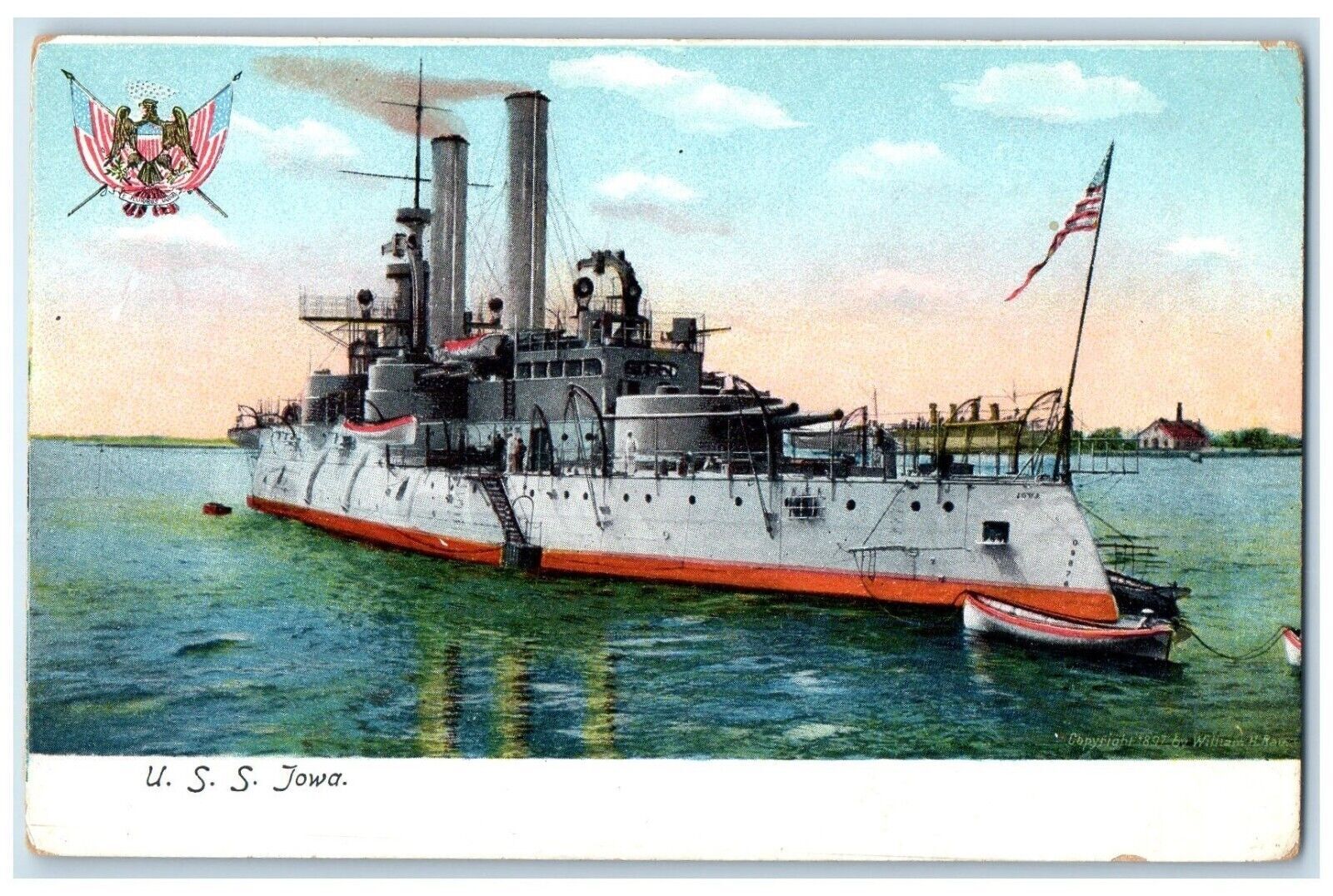 c1905 Steamer Ship Lake USS Iowa IA WWI Ship Vintage Antique Unposted ...