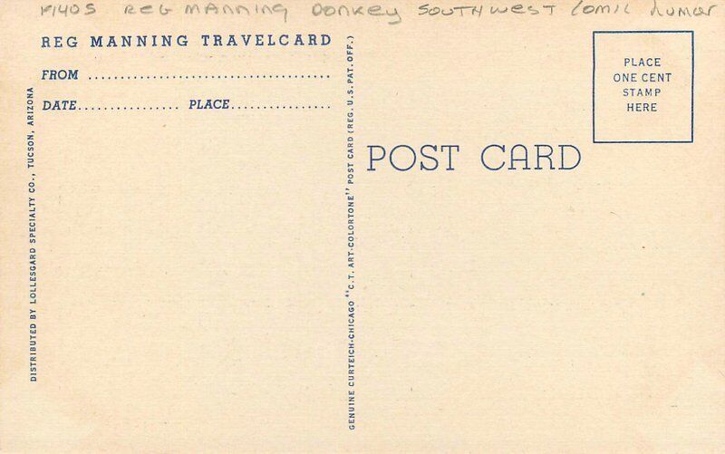 1940s Reg Manning Donkey Southwest Comic Humor Lollesgard Postcard 22 ...