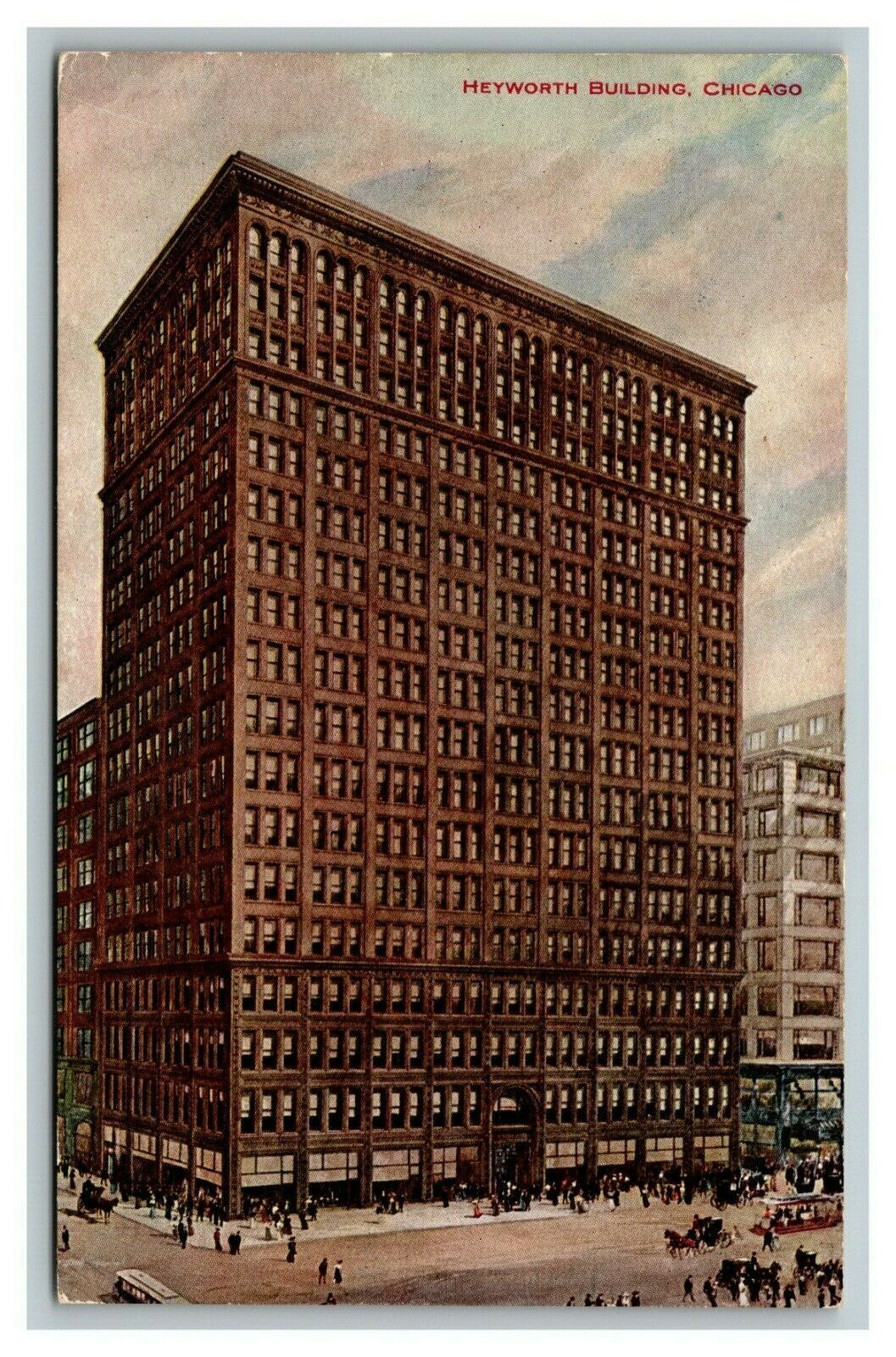 Vintage 1910's Postcard Heyworth Building and Pedestrians Chicago ...