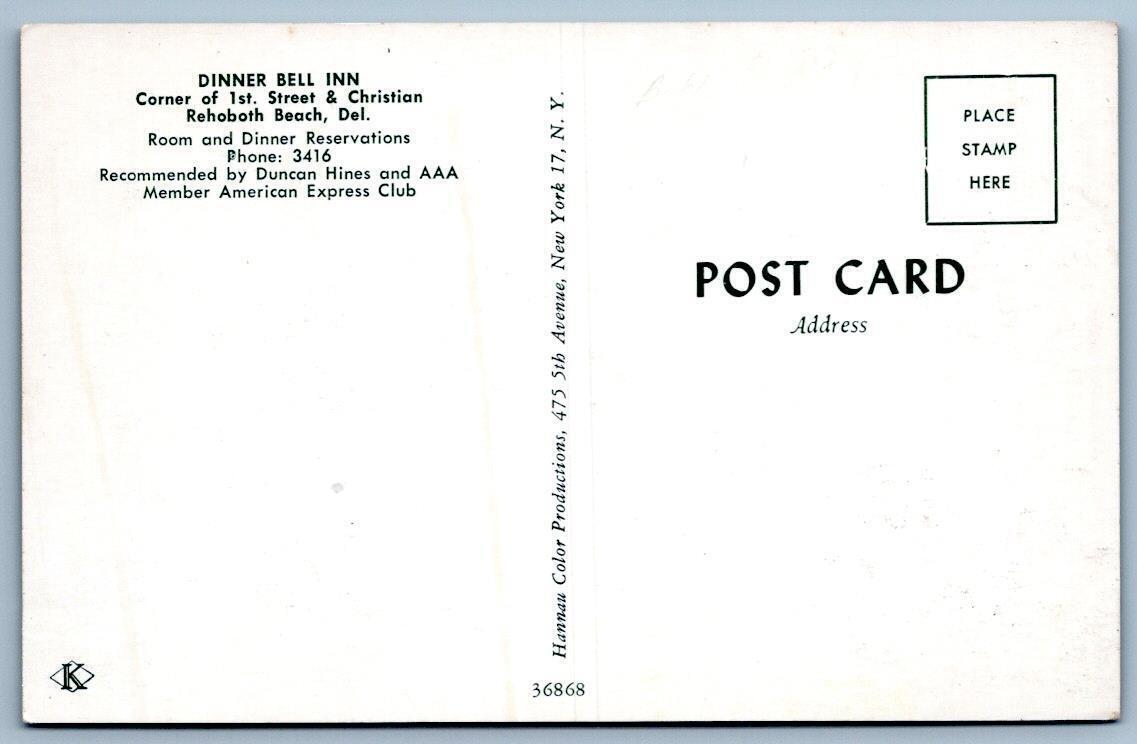 1950-70'S Rehoboth Beach Delaware Dinner Bell INN Restaurant Interior ...