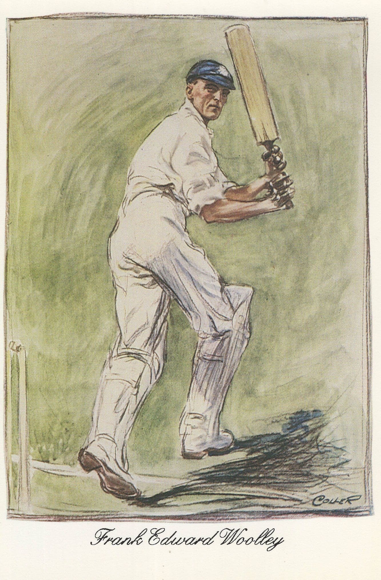 Frank Edward Woolley England Kent Cricket Painting Postcard | Topics ...