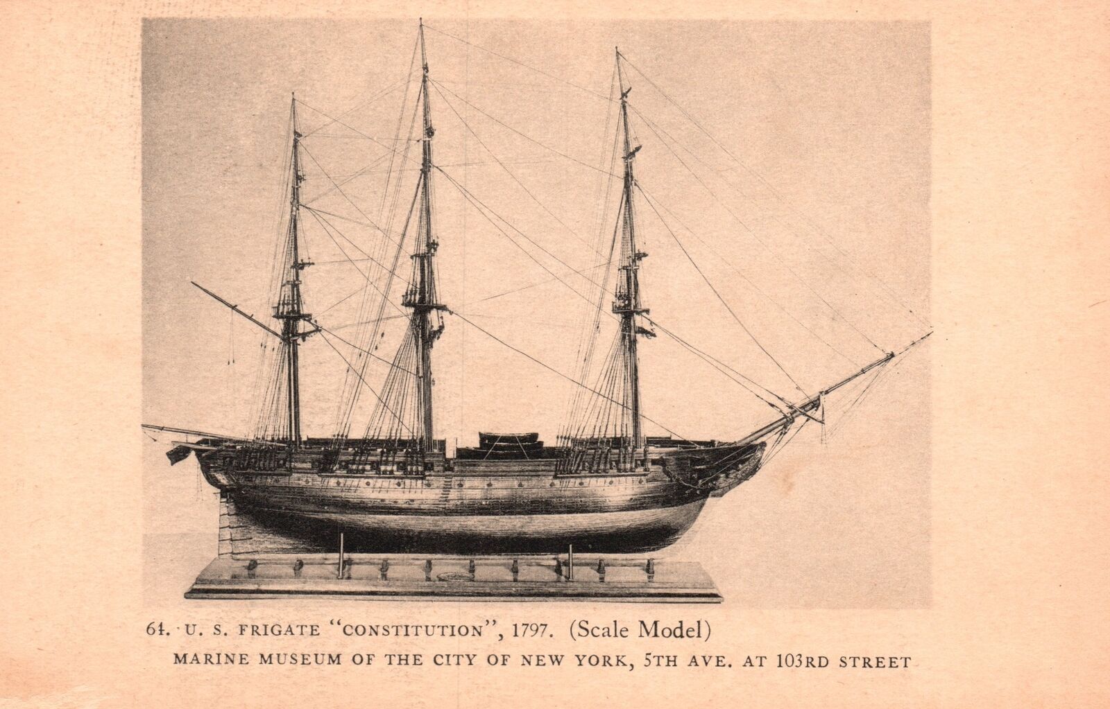 Vintage Postcard US Frigate Constitution 1797 Marine Museum New York ...
