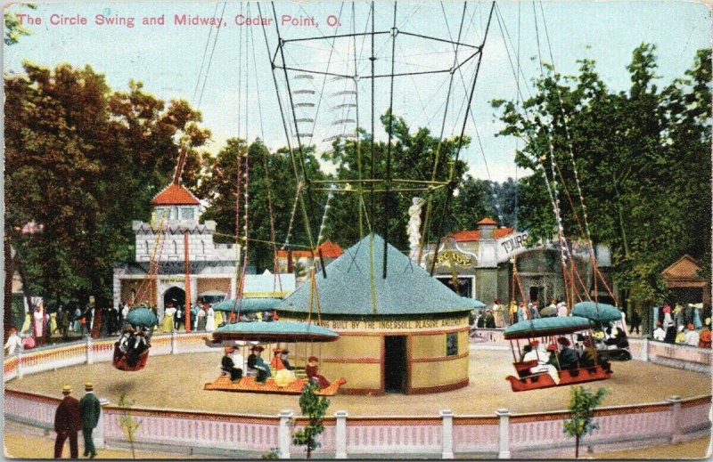 Cedar Point Ohio OH The Circle Swing & Midway Ingersoll c1909 Postcard ...