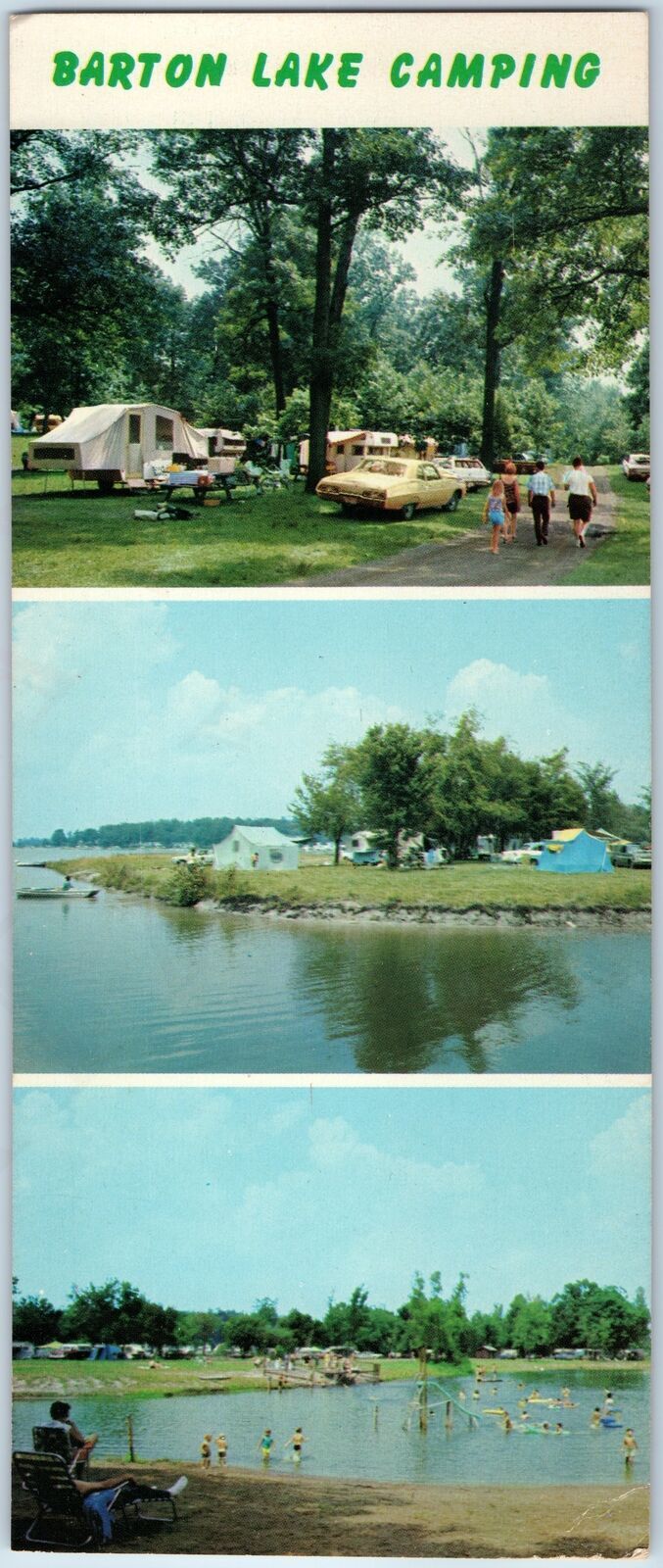 c1970s Fremont, IN Barton Lake Camping Barry Advertising Oversized ...