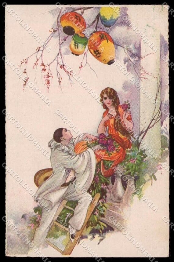 Illustratori Artist Signed Corbella Kissing Couple Art Deco serie 637 ...