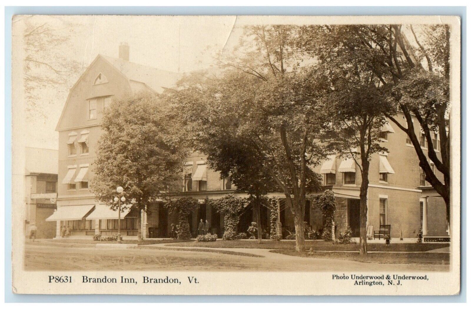 c1910's Brandon Inn Building Scene Street Brandon Vermont VT Antique ...