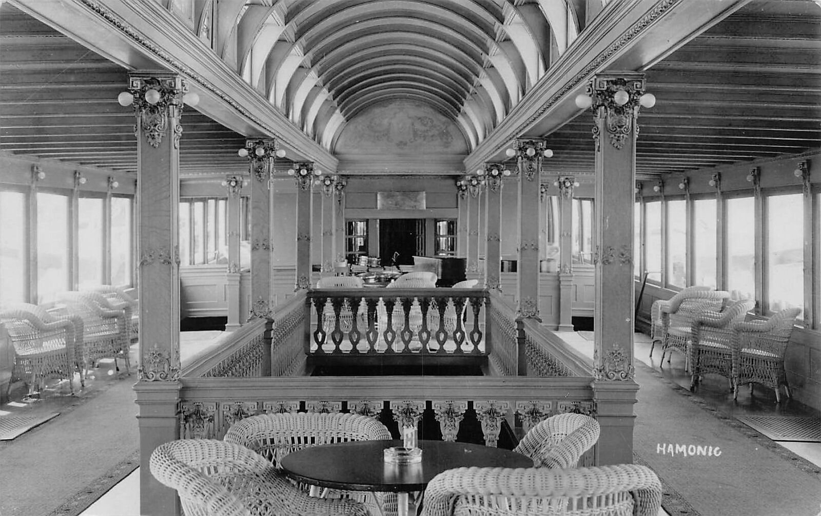J80/ Ship RPPC Postcard c1920 "Hamonic" Interior Lounge Area 44 | Other ...