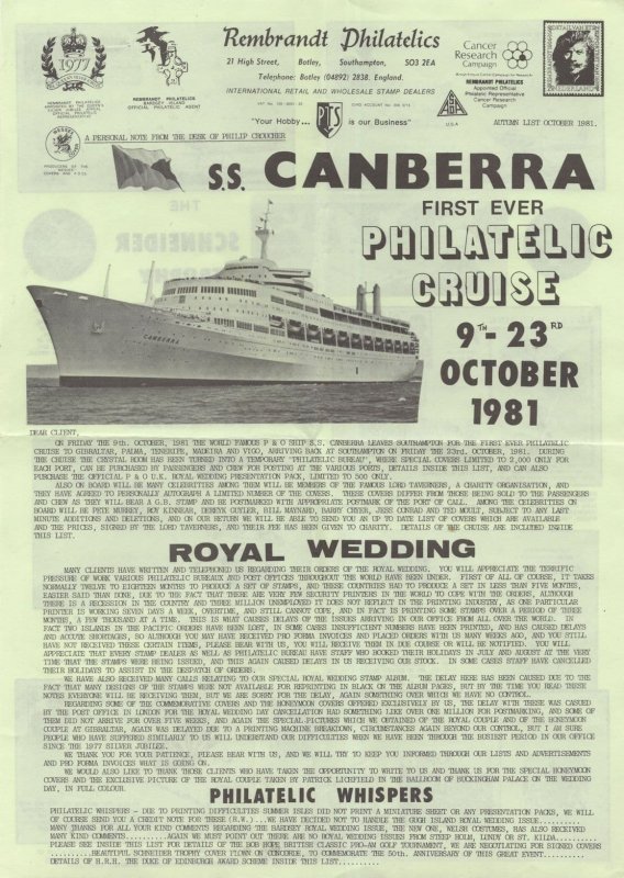 SS Canberra First Ever Philatelic Stamp Cruise Ship Ephemera | Topics ...