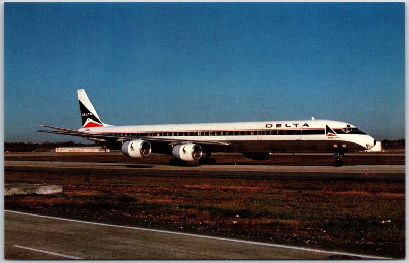 Airplane Delta Airlines McDonnell Douglas DC-8-71 Aircraft Postcard ...