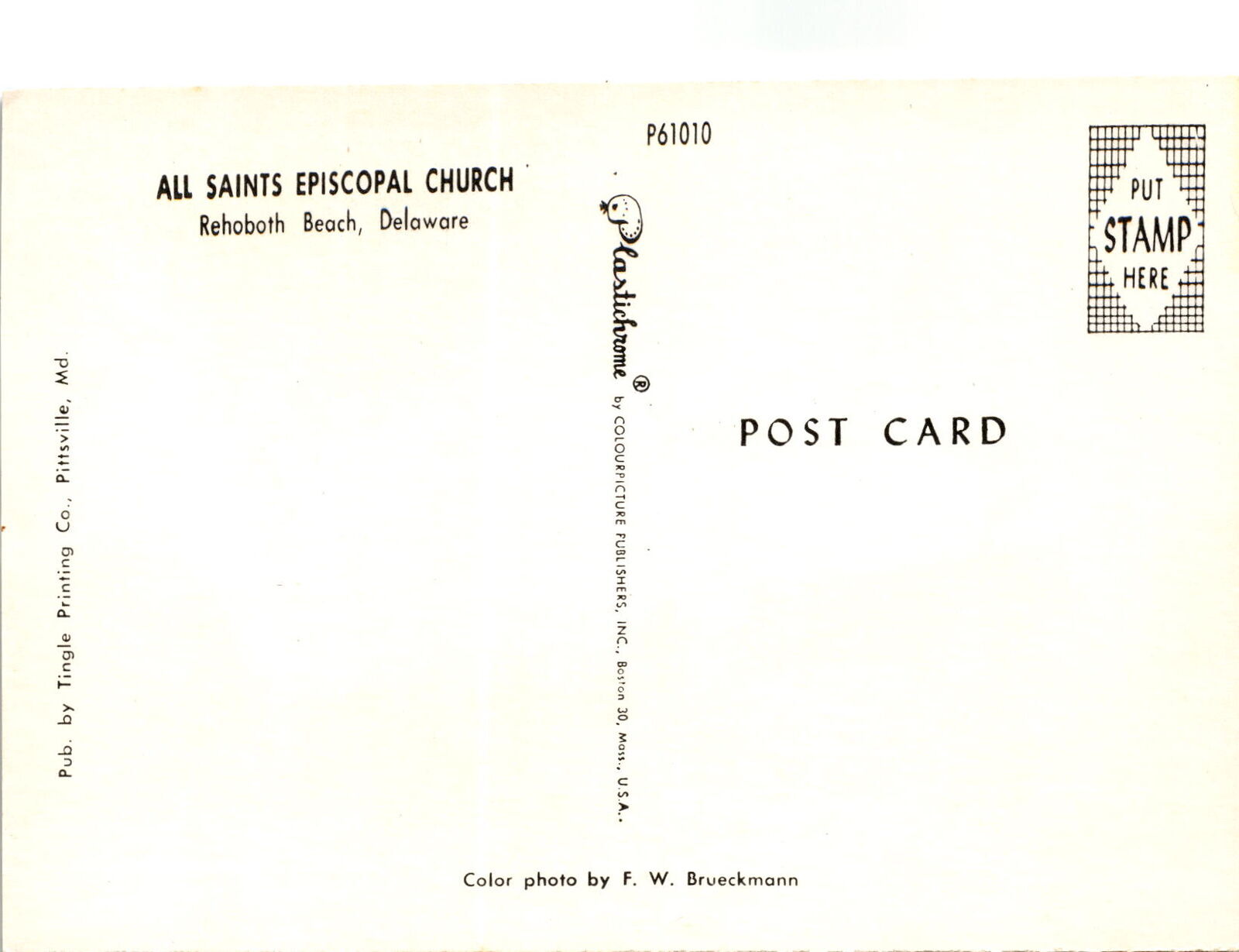 Iconic All Saints Episcopal Church in Rehoboth Beach postcard | Other ...
