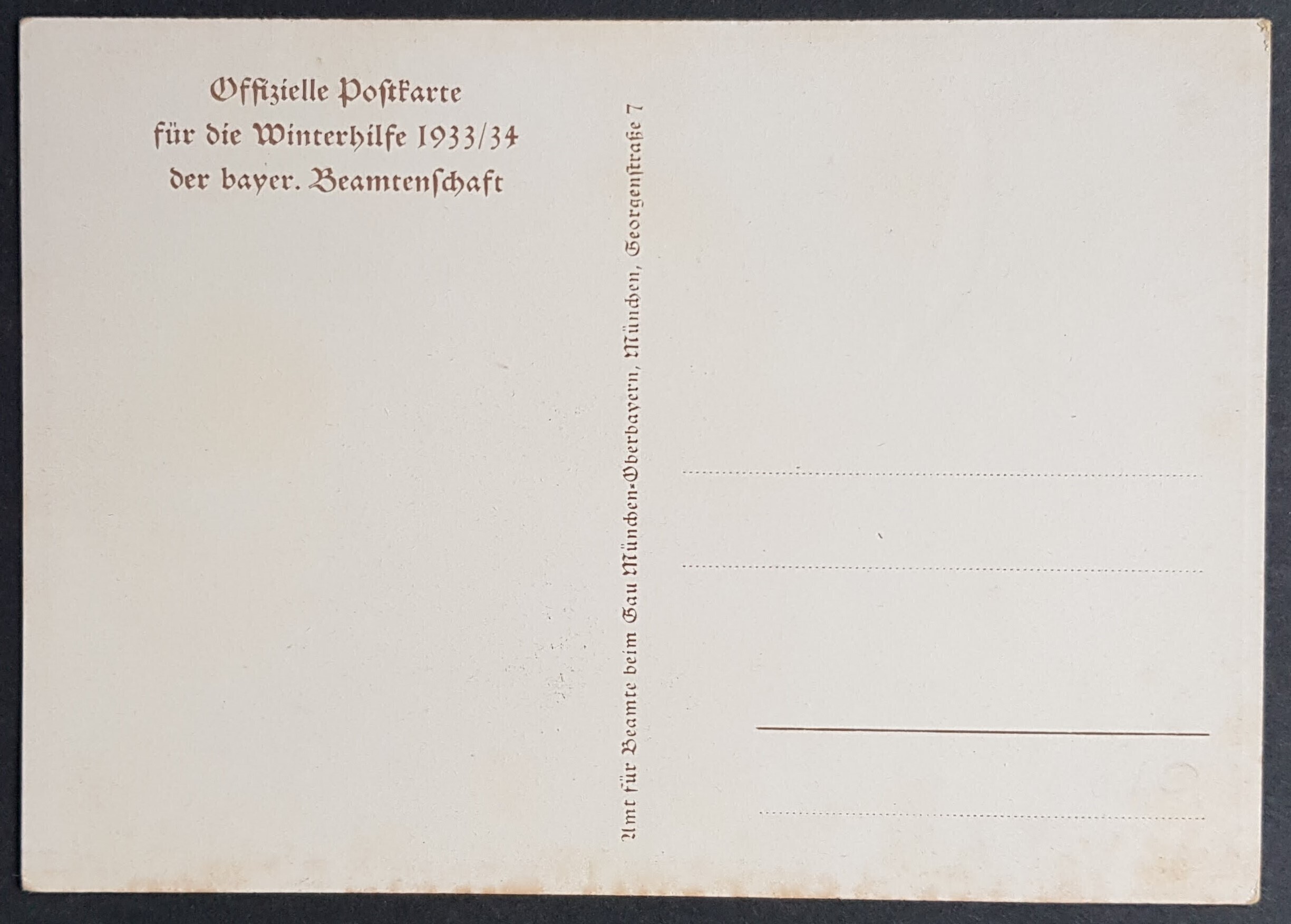 German Third 3rd Reich Original Propaganda Card WHW Winter AID ...