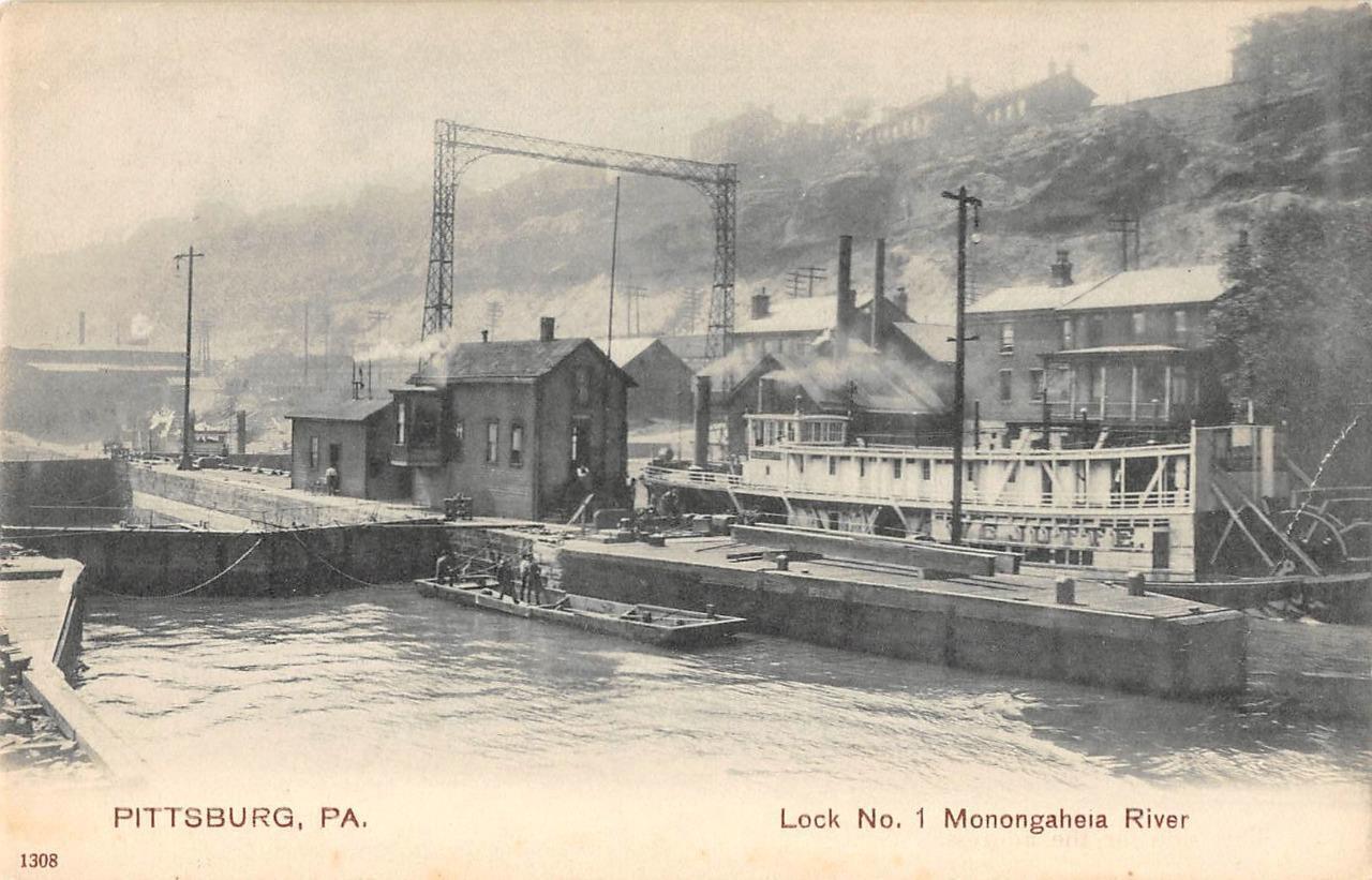 PITTSBURG, PA Lock No. 1 Monongahela River PCK c1900s UDB Vintage ...