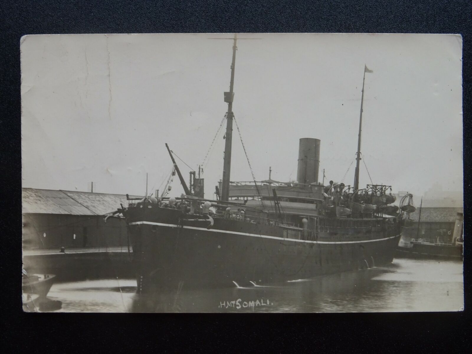 Shipping HMT SOMALI British Troopship in China WW1 c1922 RP Postcard ...