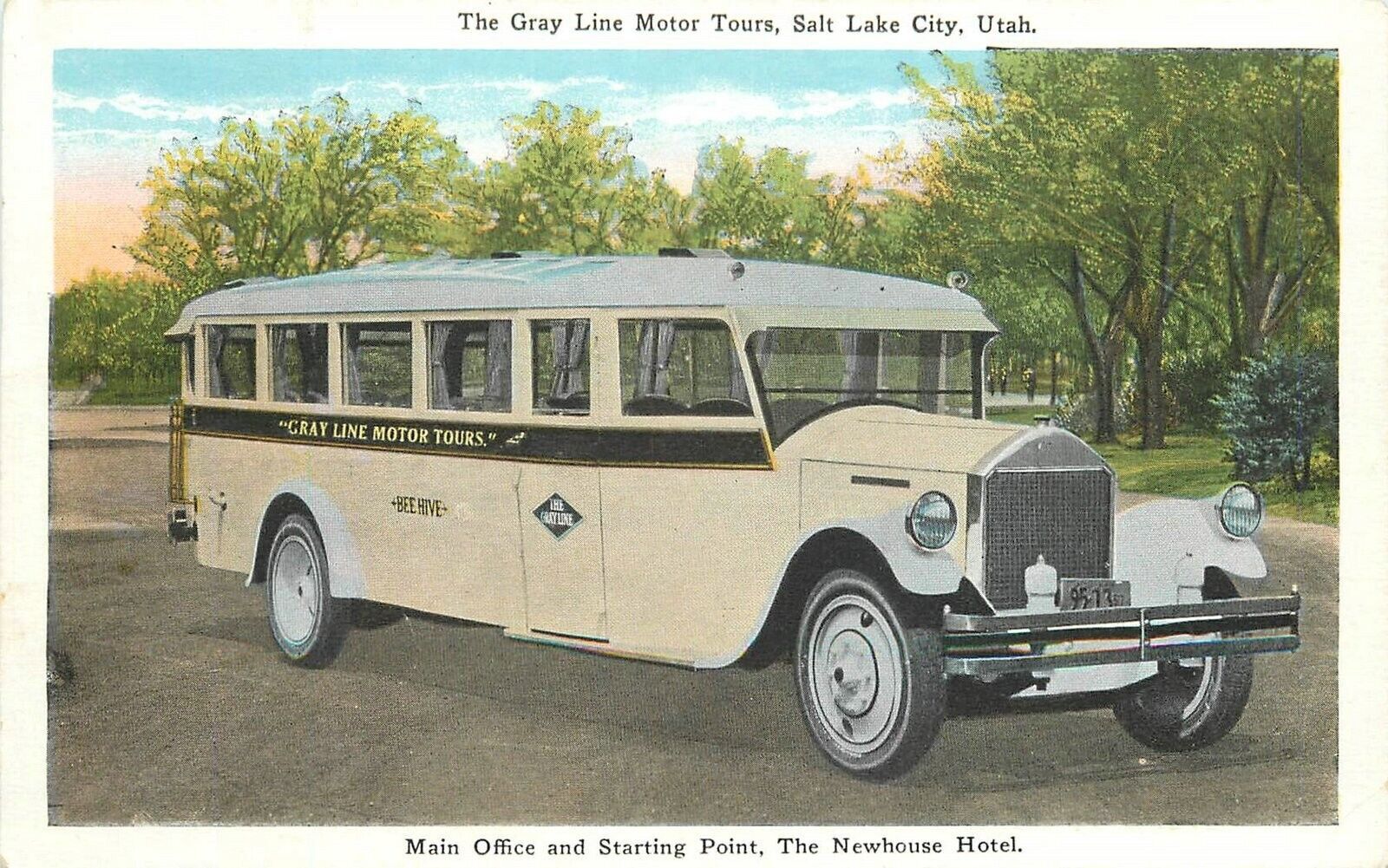 Postcard Utah Salt Lake City Gray Line Motor Tours Bus 1920s 22-14020 ...