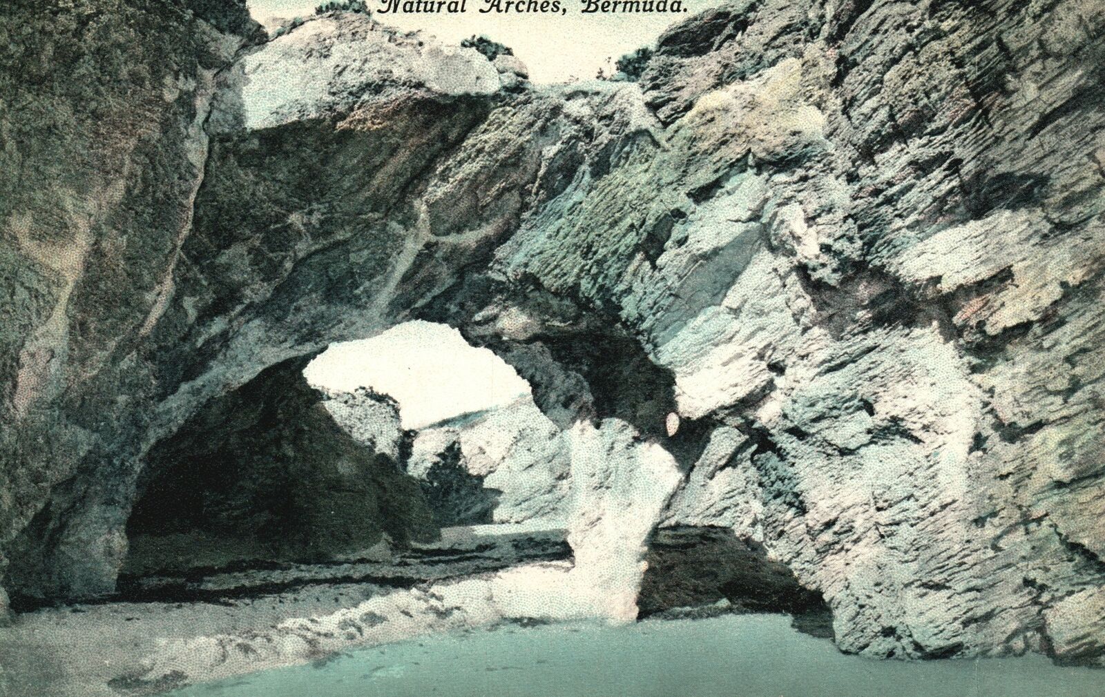 Vintage Postcard Natural Arches Bermuda Beach In Southern Peninsula ...