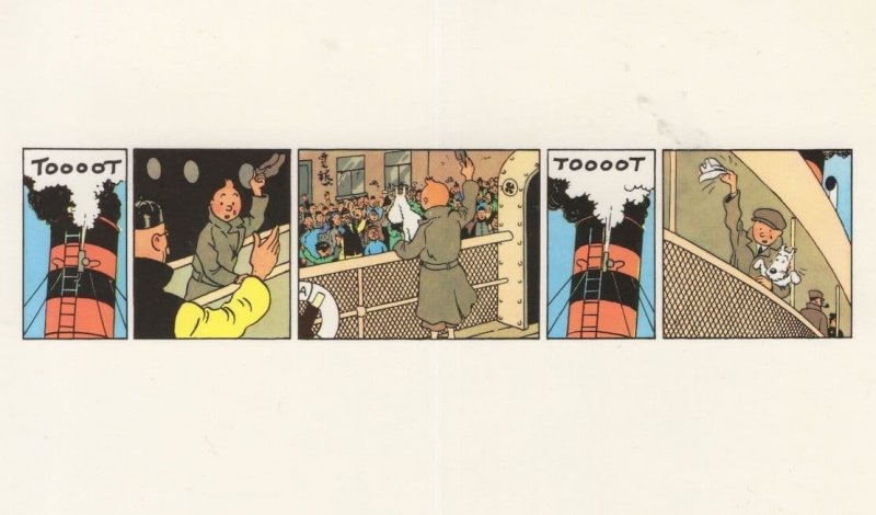 Tintin Bon Voyage On Cruise Ship Funnell French Comic Strip Postcard ...