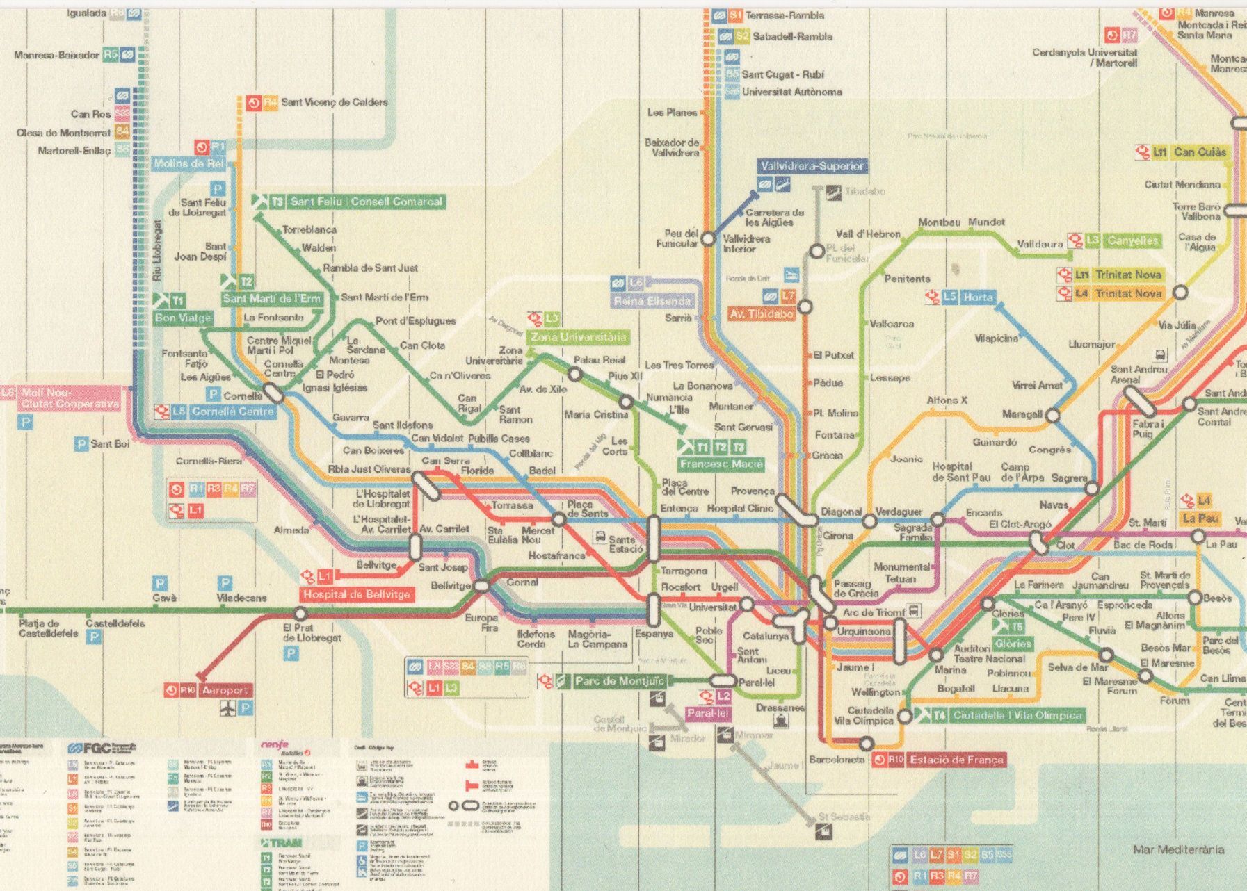 Barcelona Spain Underground Train Subway Map Postcard | Topics ...