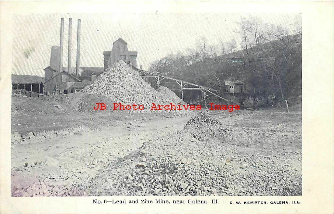 IL, Galena, Illinois, Lead & Zinc Mine, Mining Scene, EW Kempter No 6 ...