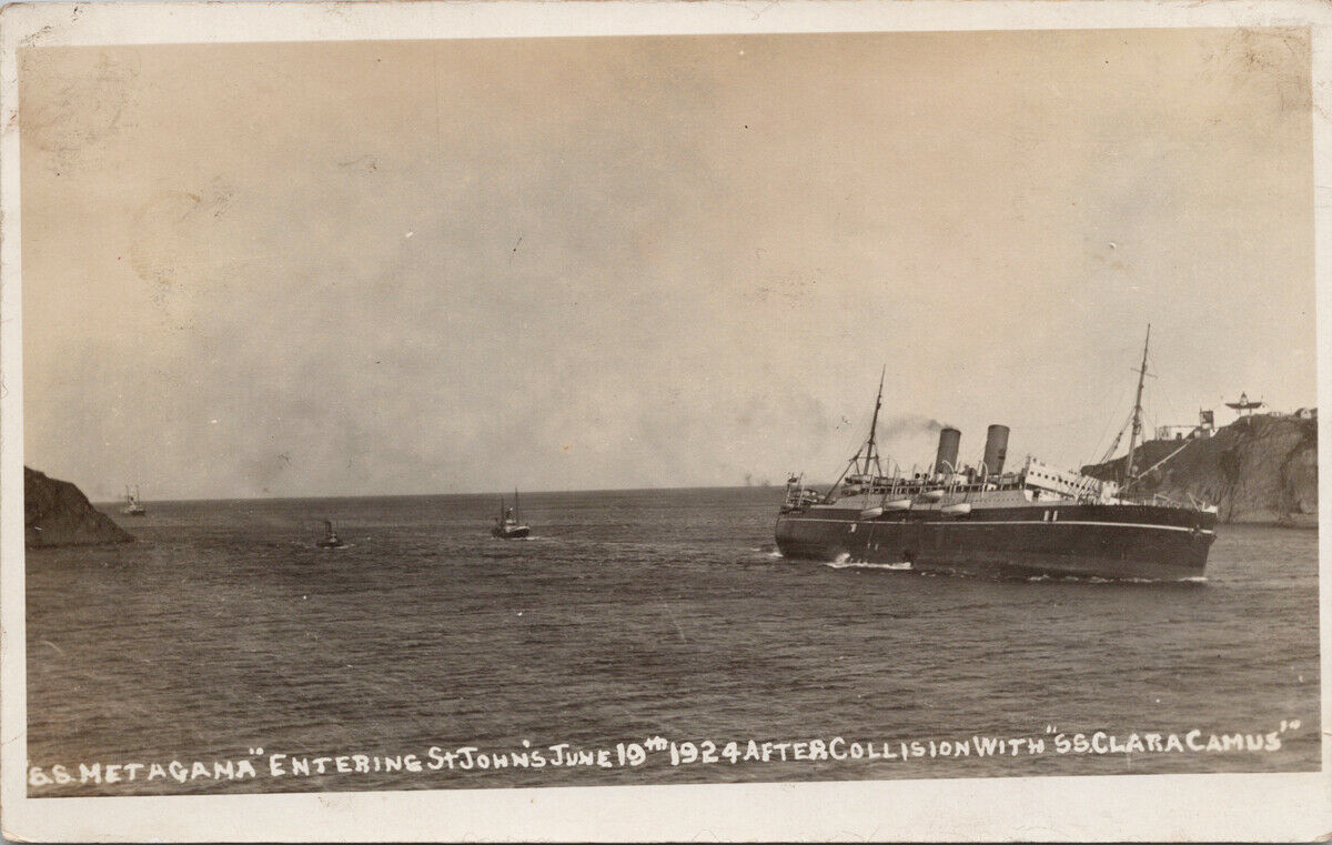 SS 'Metagama' St. John's NL 1924 after colliding w SS 'Clara Camus ...