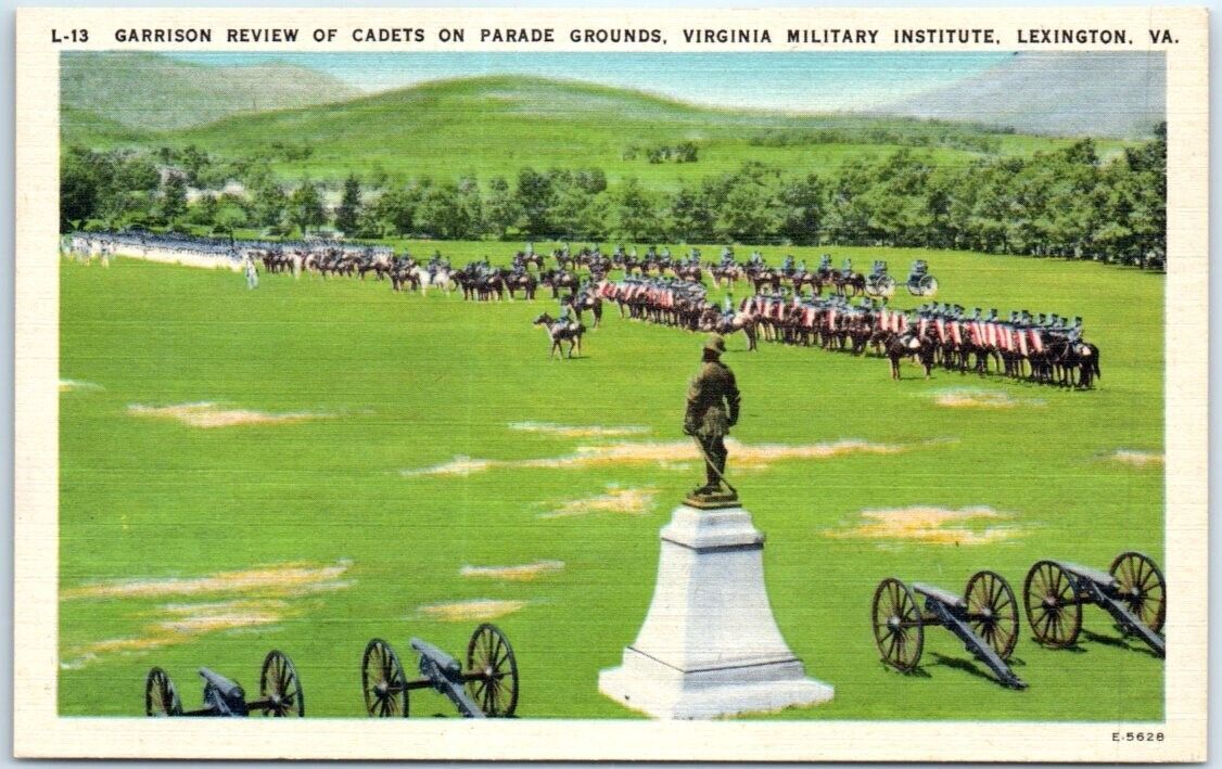 Postcard - Garrison Review of Cadets on Parade Grounds, Virginia ...