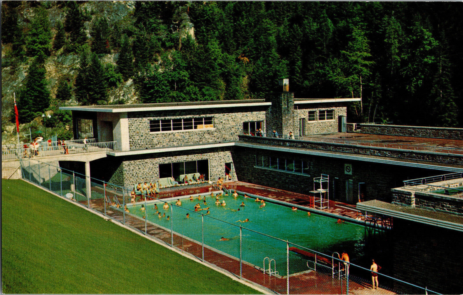 Aquacourt Pool Radium Hot Springs Vintage Postcard Kootenay National ...