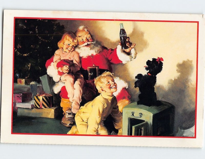 Postcard Coca-Cola Santa painting By Haddon Sundblom, Happy Holidays ...