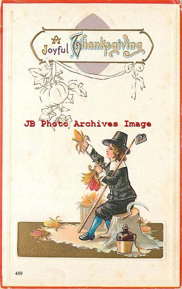 Thanksgiving, SAS No 450-1, Pilgrim Man Shucking Corn | Other ...