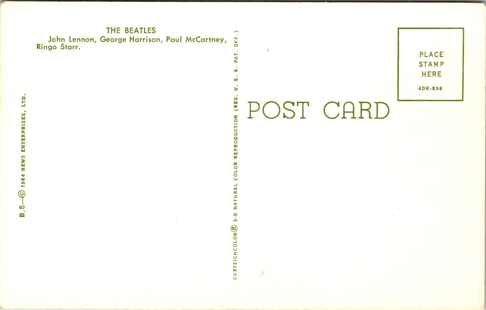 The Beatles 1964 John Lennon George Harrison Paul McCartney Ringo Starr ...