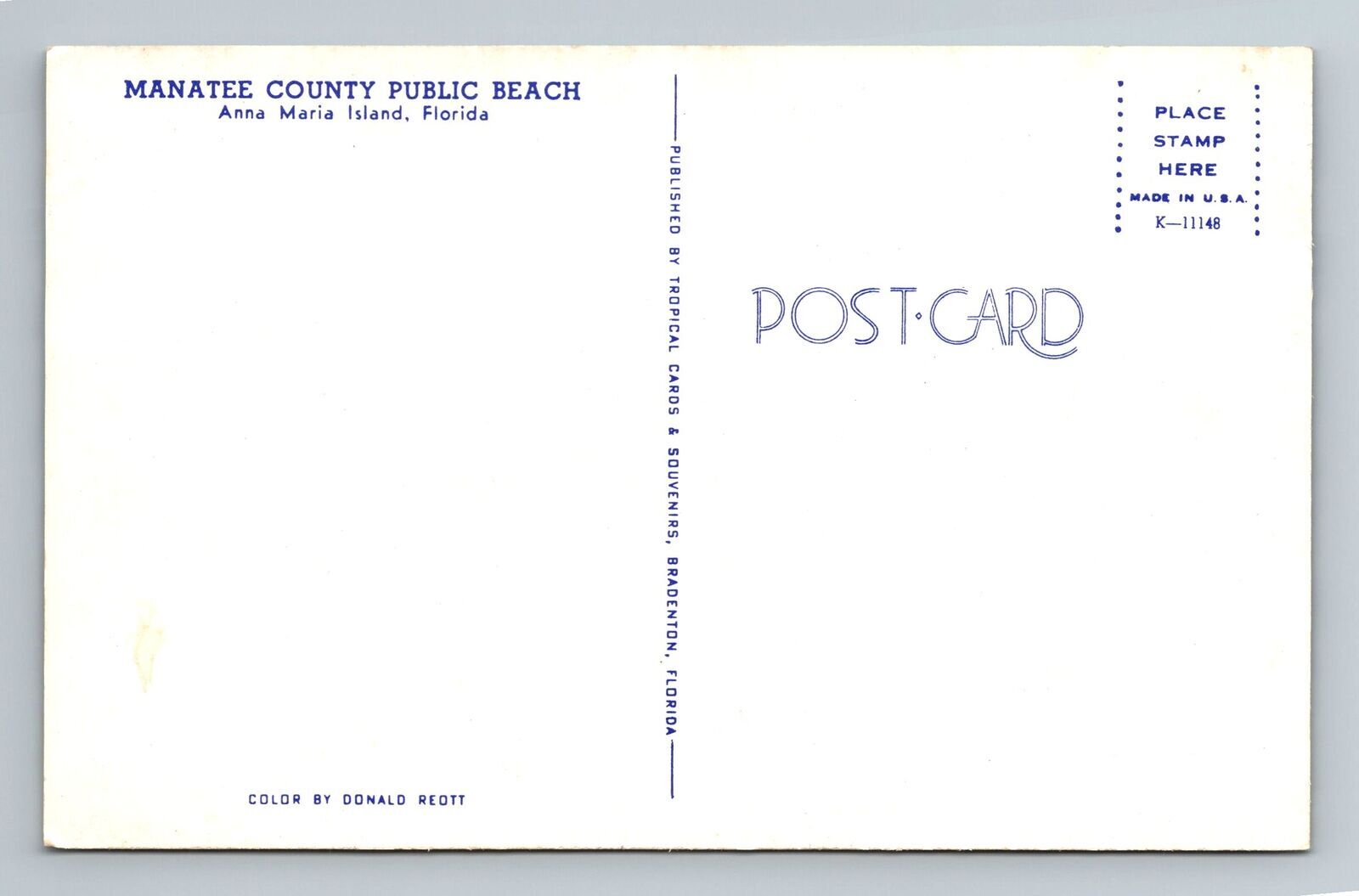 Anna Maria Island FL- Florida, Manatee County Public Beach, Vintage ...