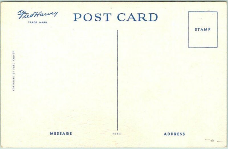 c1930s FRED HARVEY HOUSES Map Postcard Western U.S. Map / Santa Fe ...