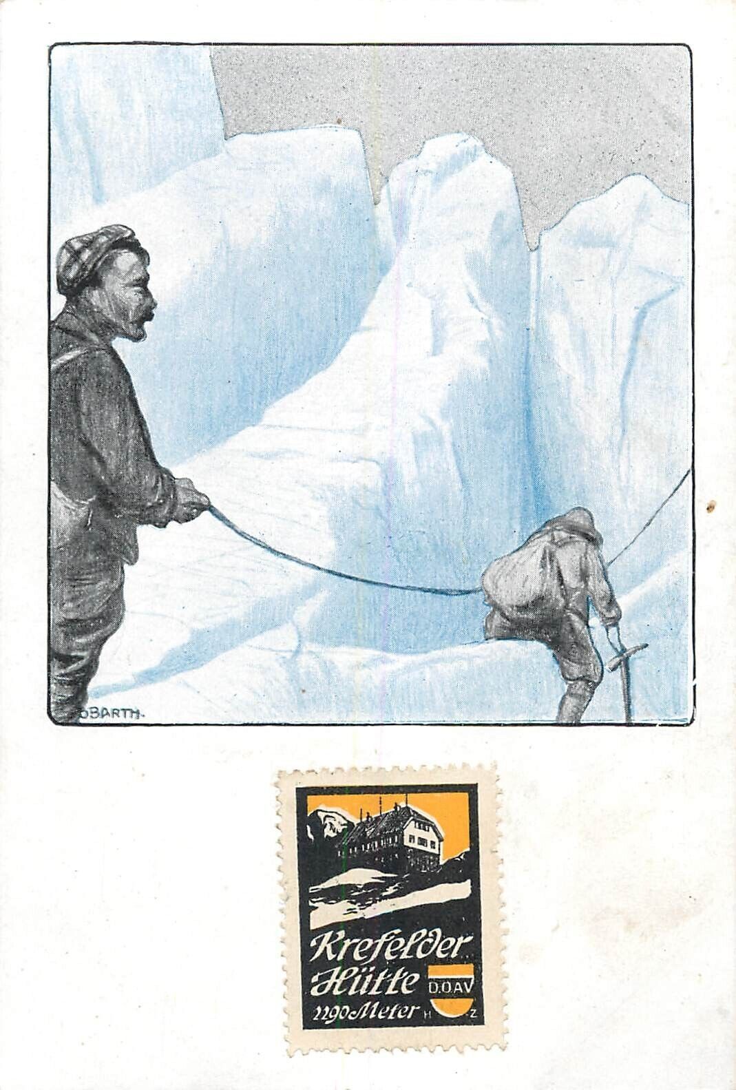 Austrian painter artist mountaineer Otto Barth tourism cinderella label ...
