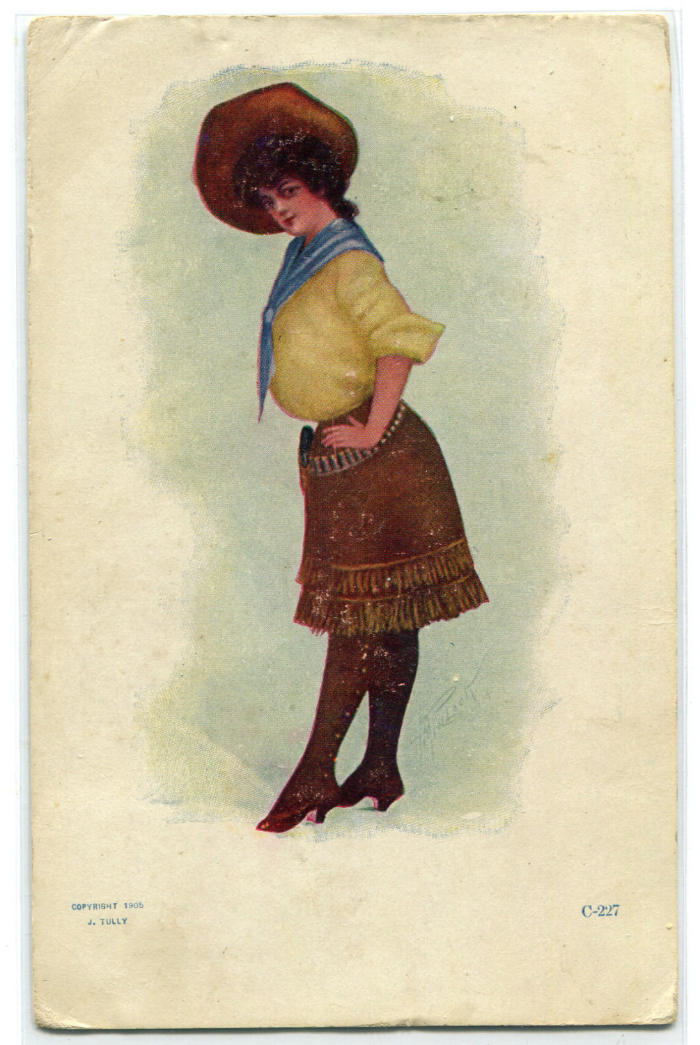 Cowgirl Western Beautiful Lady 1908 postcard | Topics - Western ...