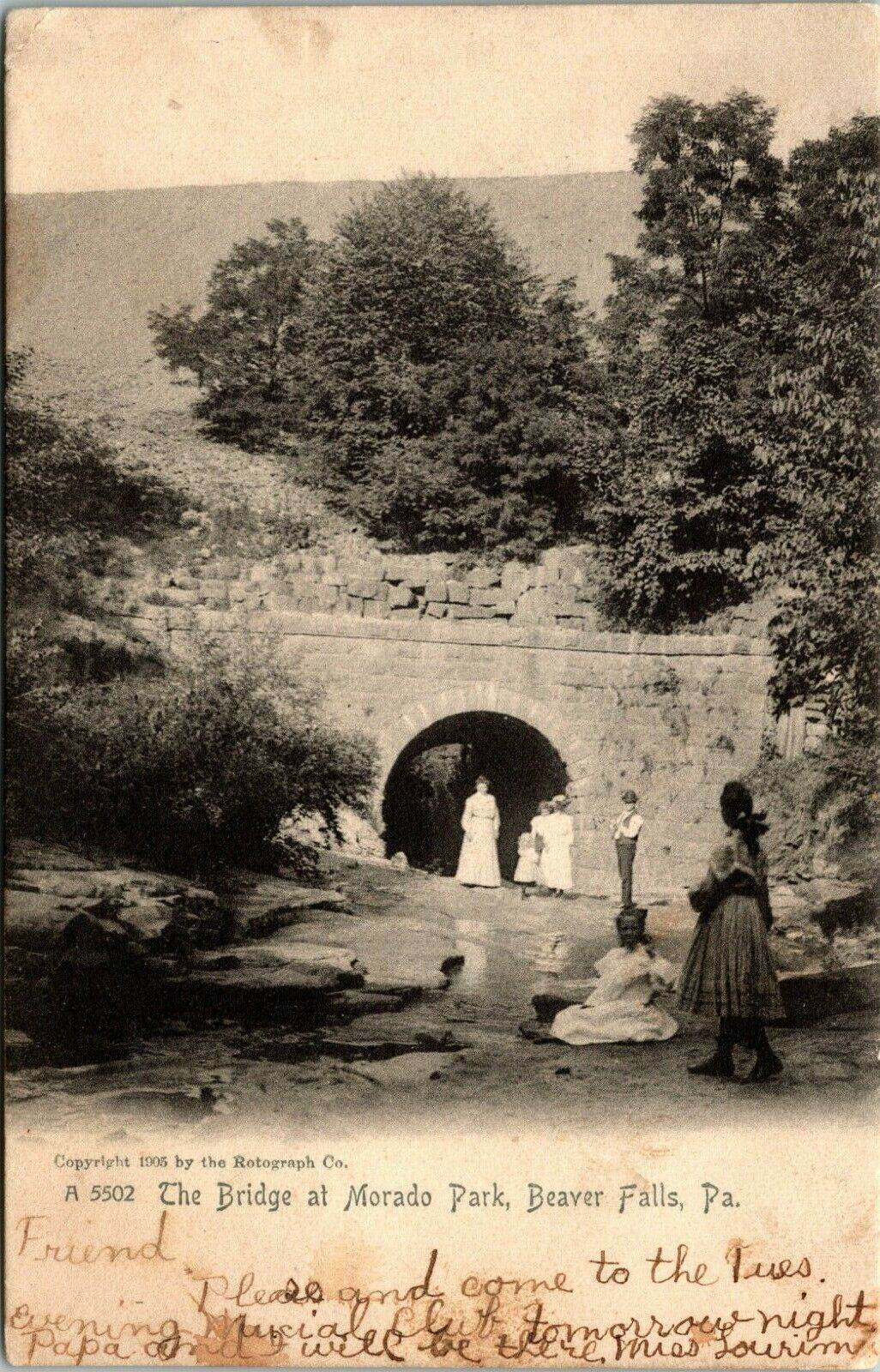 1908 Beaver Falls Pennsylvania Bridge At Morado Park UDB Vintage ...