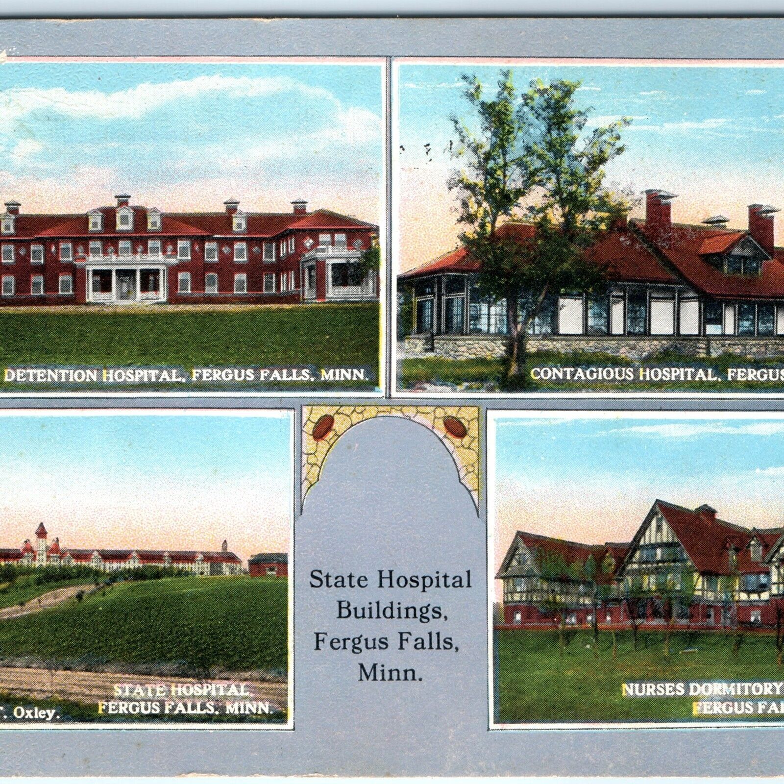 c1910s Fergus Falls, Minn State Hospital Multi View Insane Asylum Oxley ... c1910s Fergus Falls, Minn State Hospital Multi View Insane Asylum Oxley ...