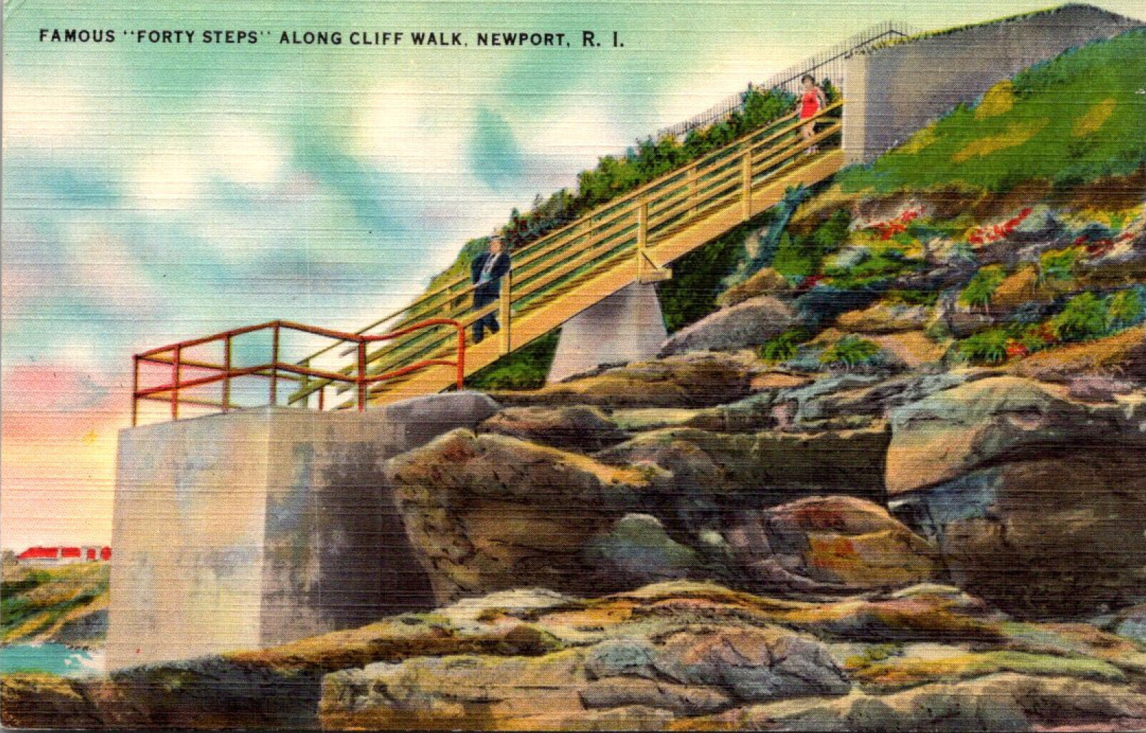 Rhode Island Famous Fort Steps Along Cliff Walk | United States - Rhode ...