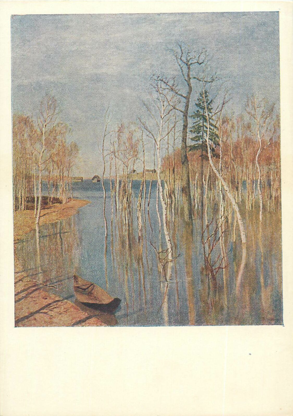 Russian art Postcard Spring. High water painting by Isaak Levitan ...