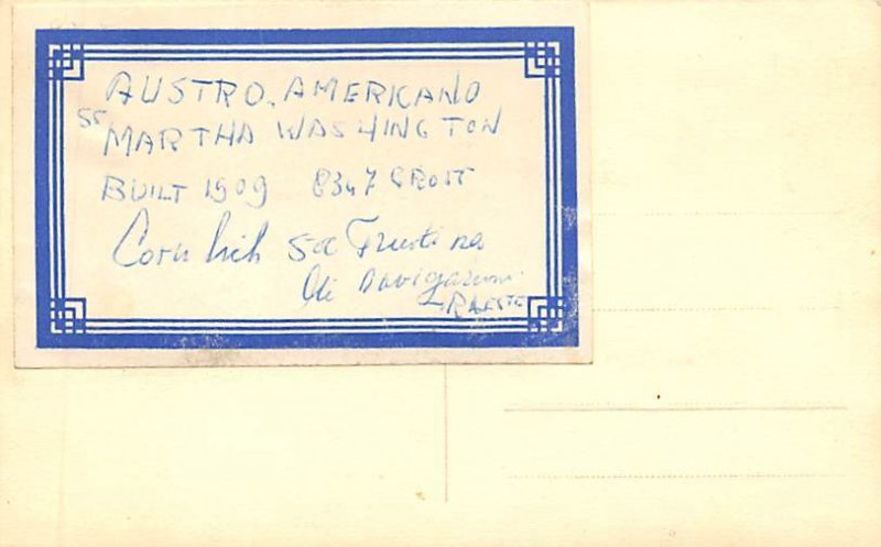 SS Martha Washington Cosulich Line Ship Unused | Topics - Other ...