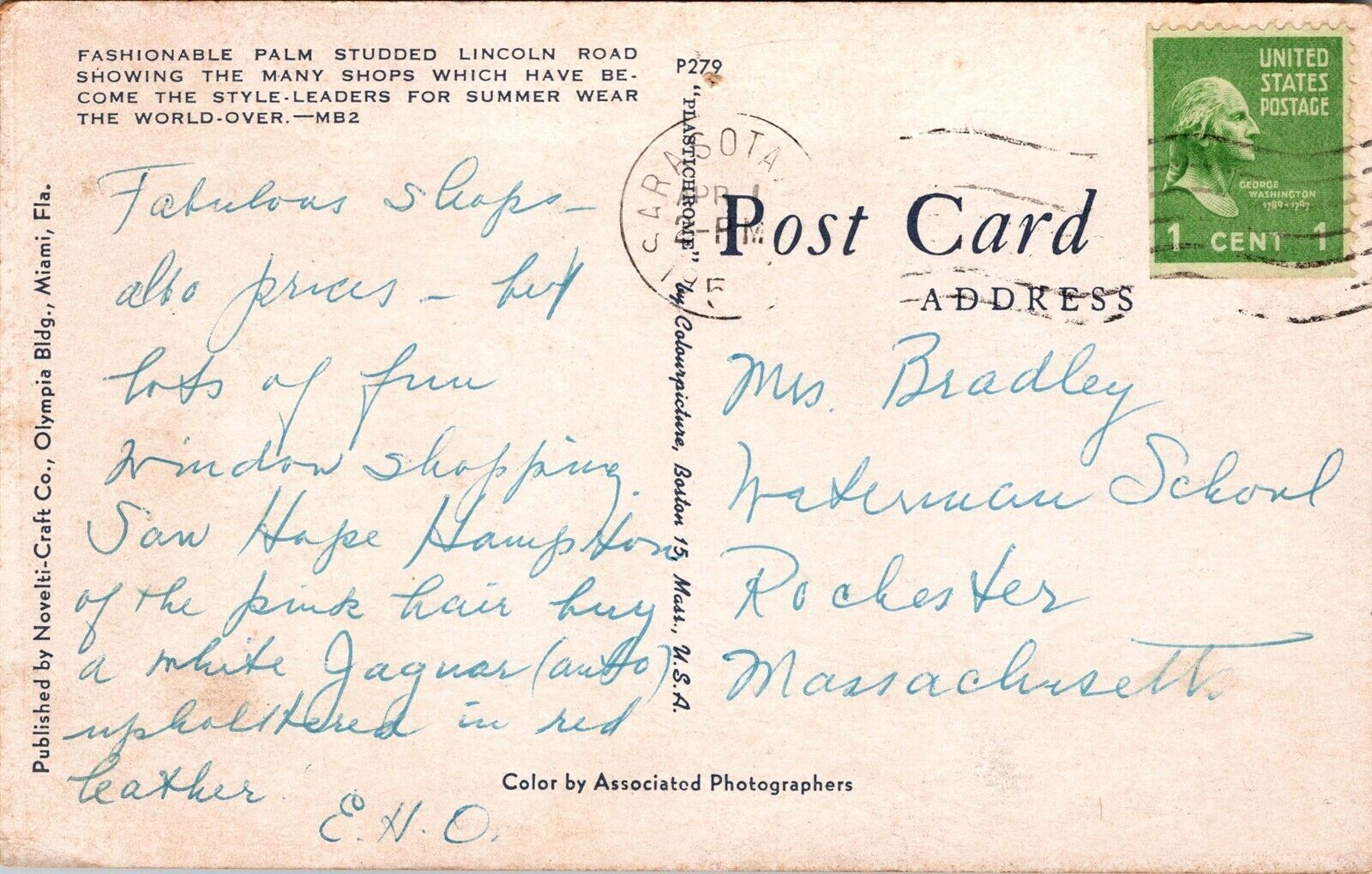 Vtg Miami Beach Florida FL Lincoln Road Street View Shops Stores 1950s ...