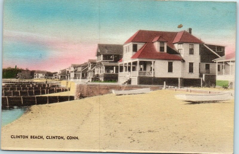 1920s - 30s Clinton Beach Clinton Connecticut CT Collotype Hand Colored ...