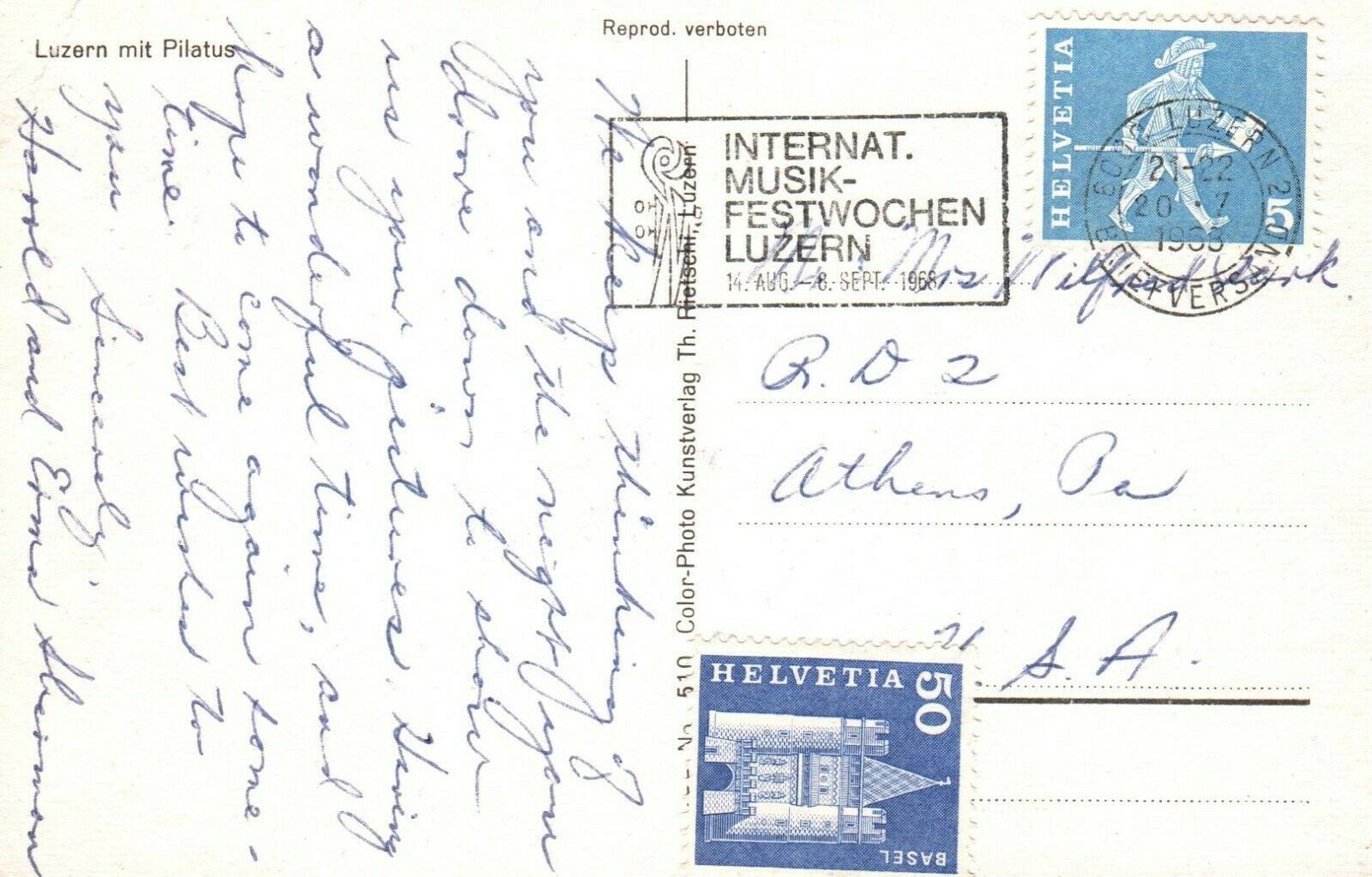 Lucerne Switzerland Mount Pilatus Postcard | Europe - Switzerland ...