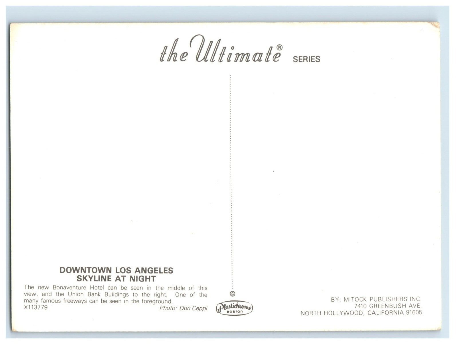 Vintage Downtown Los Angeles Skyline At Night Postcard 7XE | United ...