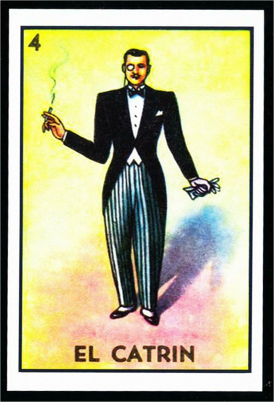 The Gentleman - El Catrin Mexican Loteria Art Postcard | Topics - Fine ...